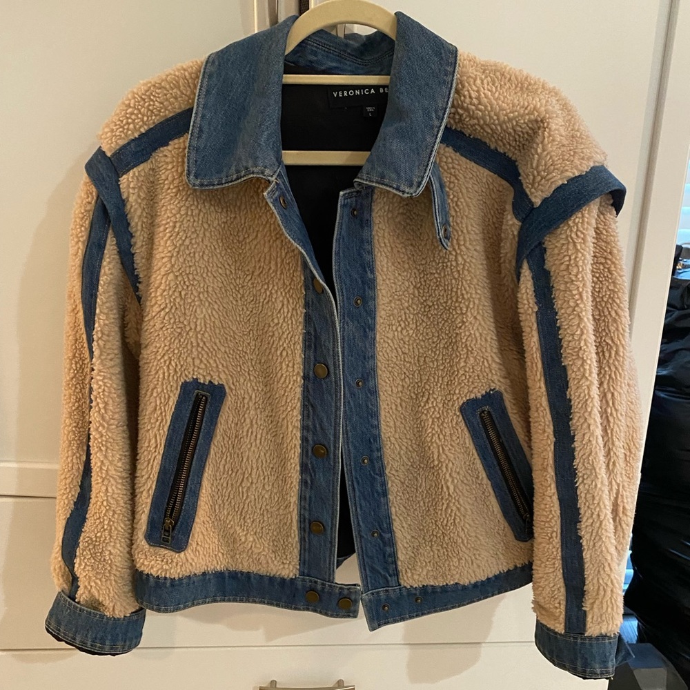 Veronica Beard Shearling Denim Jacket - Gem